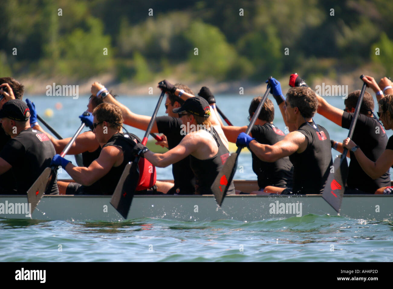 Chinese traditional dragon boat racing Stock Photo - Alamy