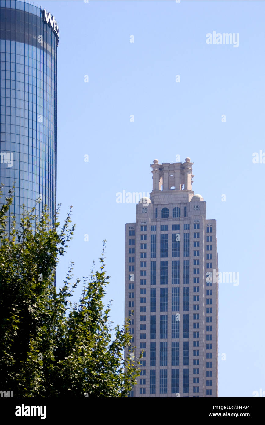 Two tall towers in Atlanta skyline Stock Photo - Alamy