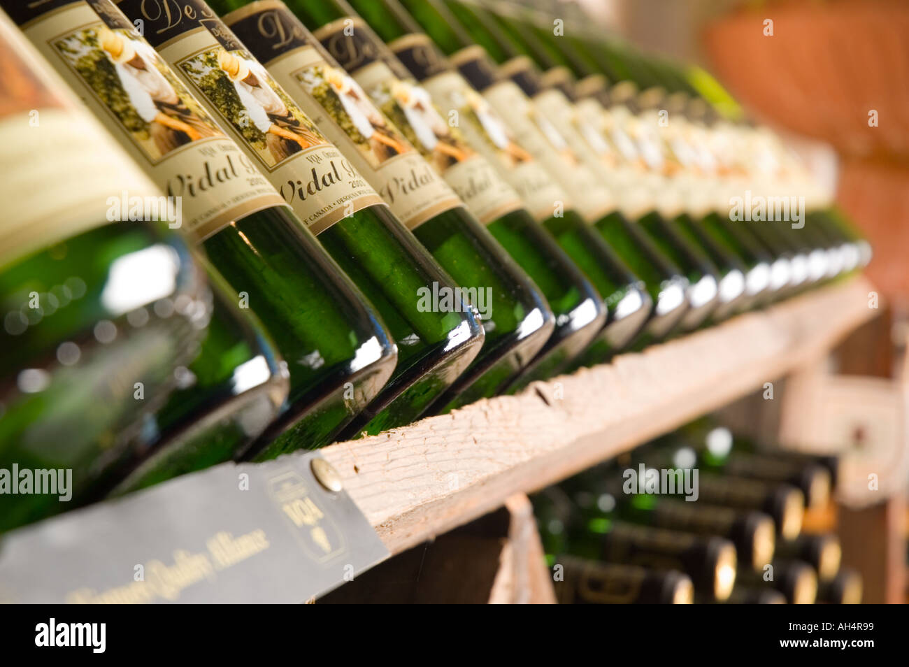 Bottles of wine on display for selling Stock Photo - Alamy