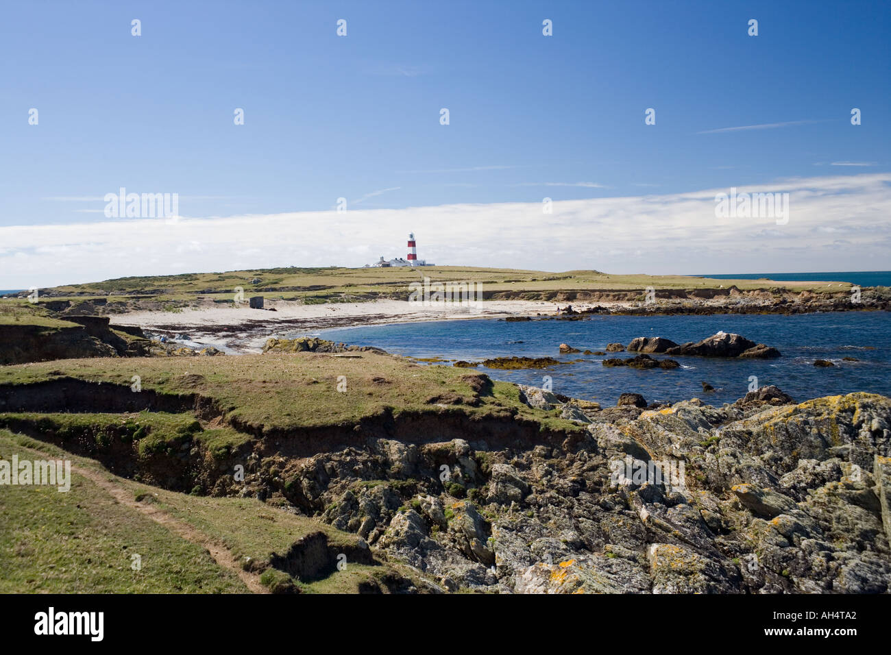 Lighthouse on Bardsey island North Wales United Kingdom Stock Photo - Alamy