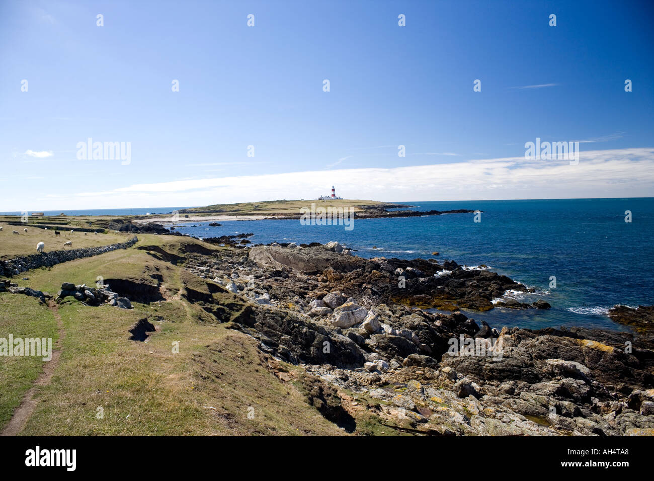 Lighthouse on Bardsey island North Wales United Kingdom Stock Photo - Alamy