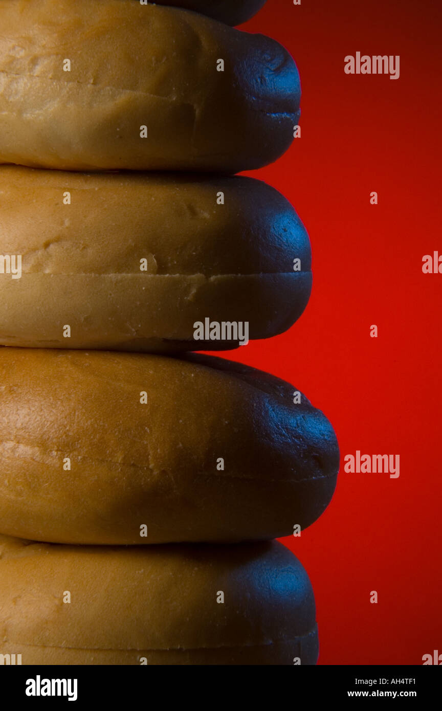 Stack of fresh bagels from the bakery Stock Photo - Alamy