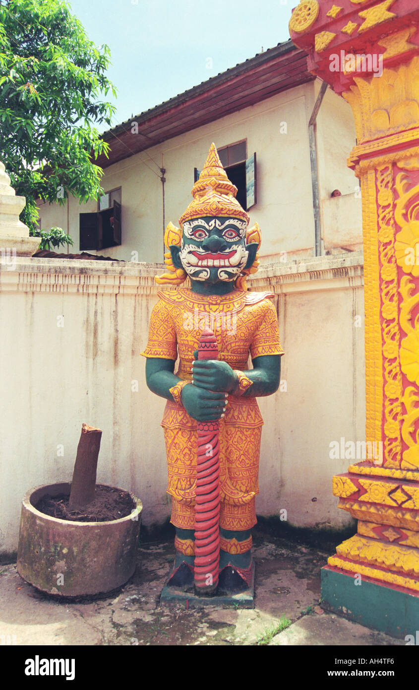 Laos Vientiane Temple Guardian Nyak at Wat Mixai Stock Photo - Alamy