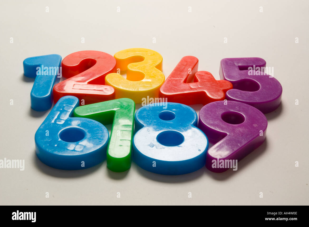 Multicoloured plastic numbers Stock Photo - Alamy