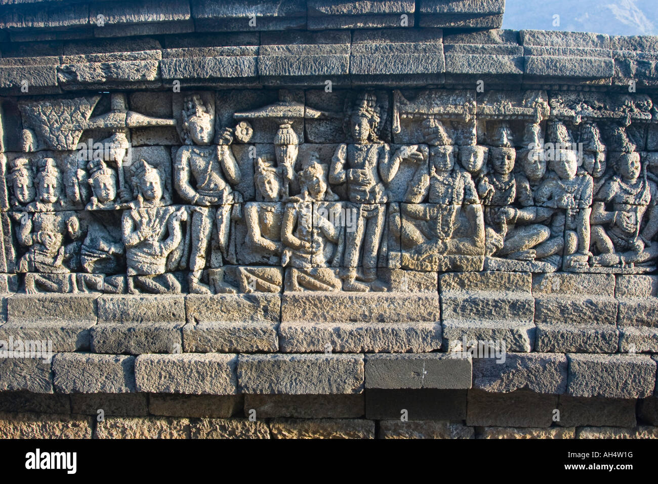 Stone Carved Relief Borobudur Indonesia Stock Photo - Alamy