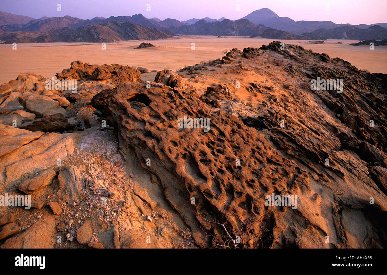 Landscape in Kunene Region Namibia Africa Wind eroded rocks near ...