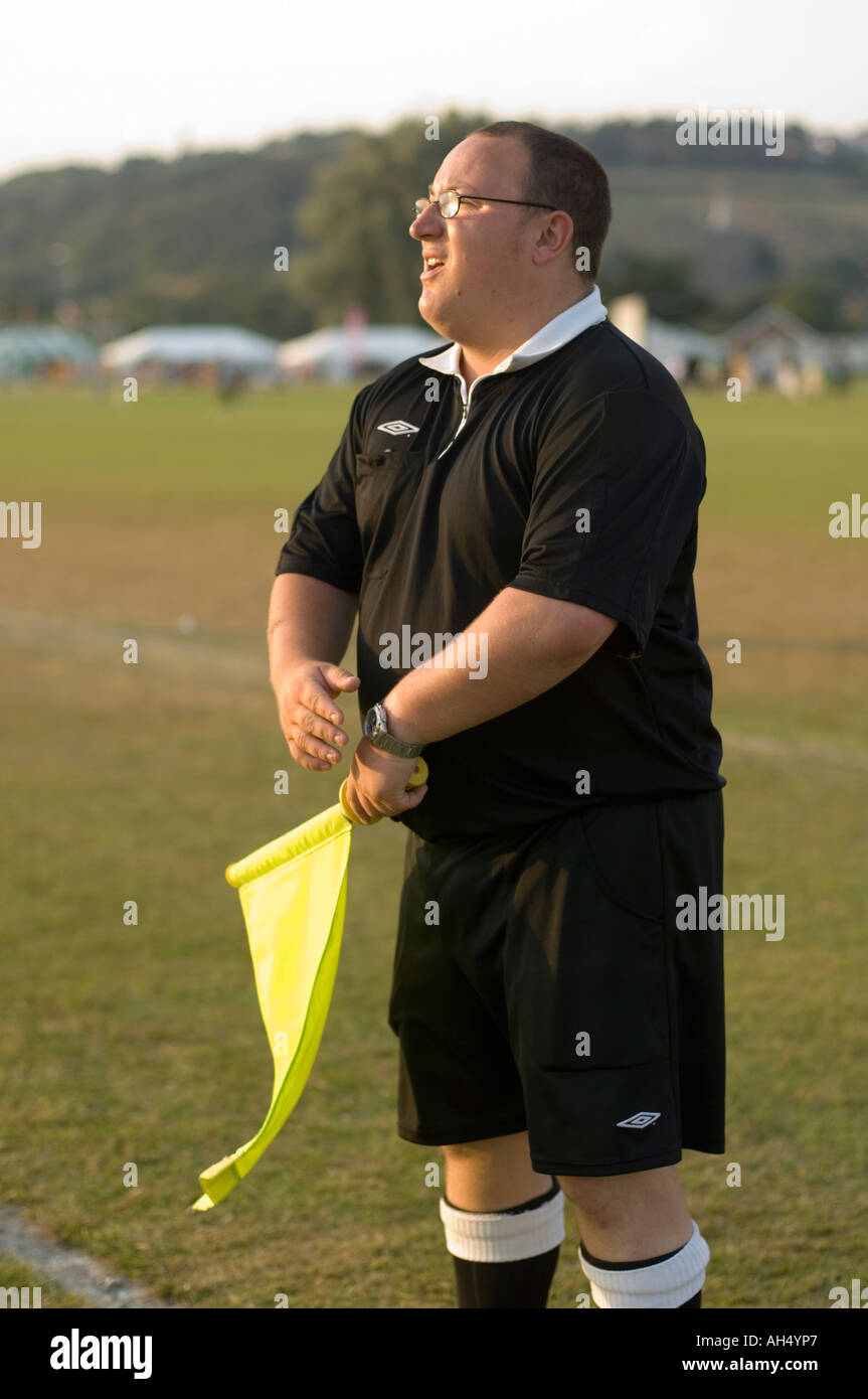A Linesman (assistant referee), at a Wales International Soccer ...