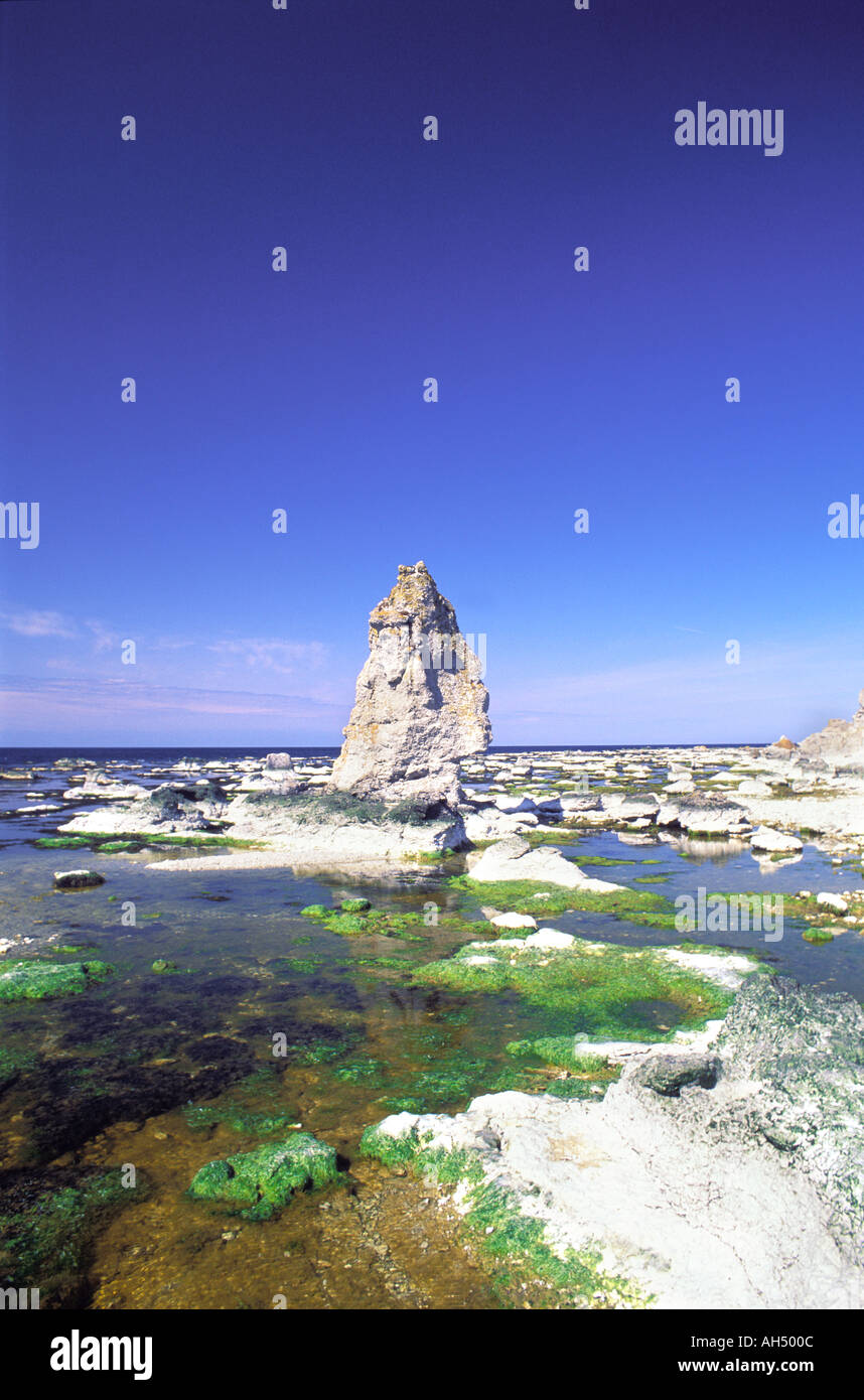 SWEDEN GOTLAND ISLAND FARO BEACH SEA STACKS Stock Photo - Alamy
