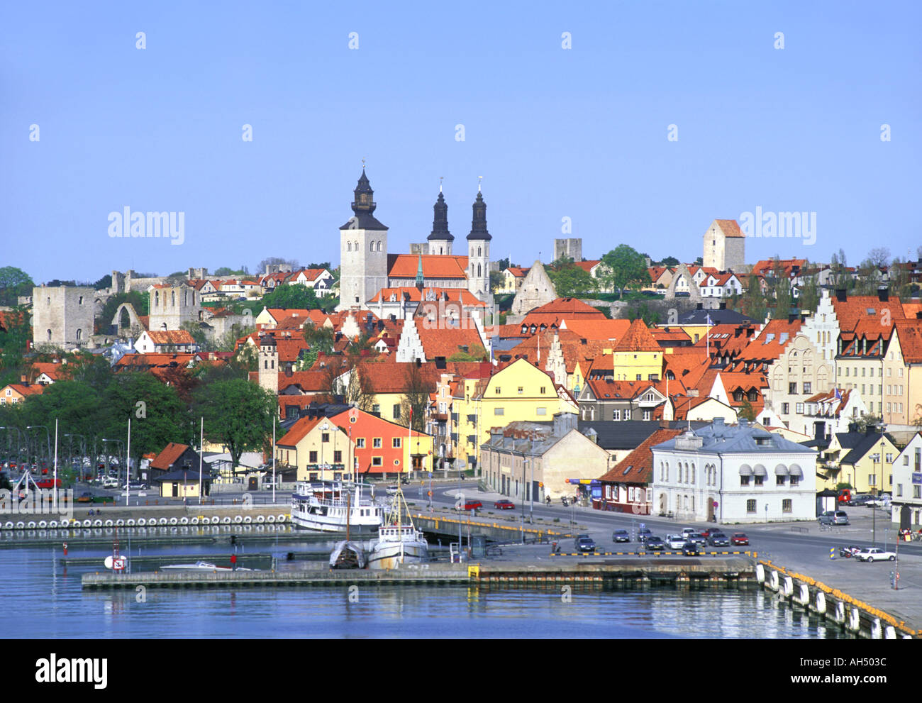 SWEDEN GOTLAND ISLAND MEDIEVAL HANSEATIC TOWN OF VISBY BEST PRESERVED ...