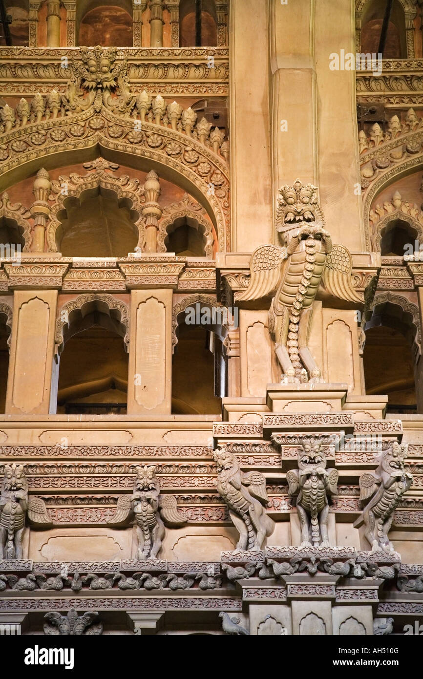 India Tamil Nadu Madurai Detail of the walls in the dance hall at the ...