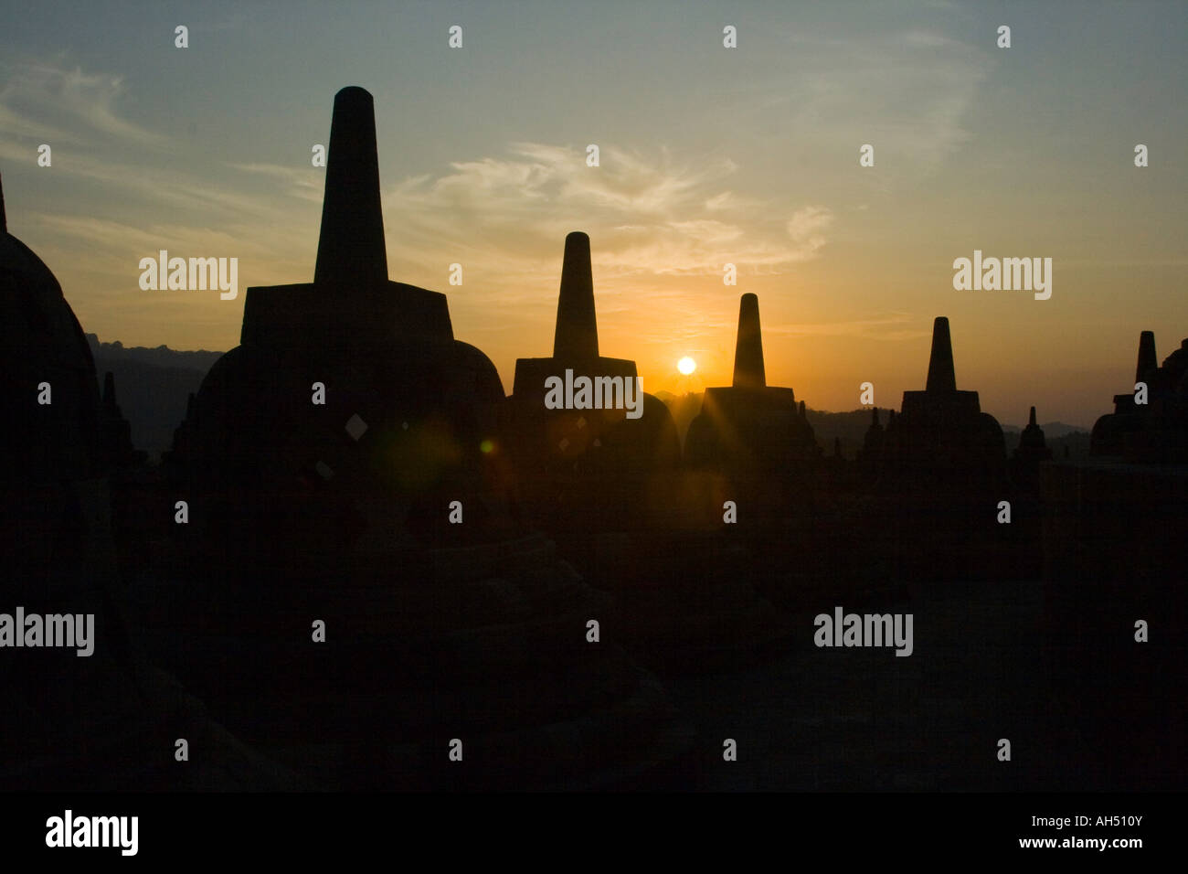 Borobudur at Sunset Indonesia Stock Photo - Alamy