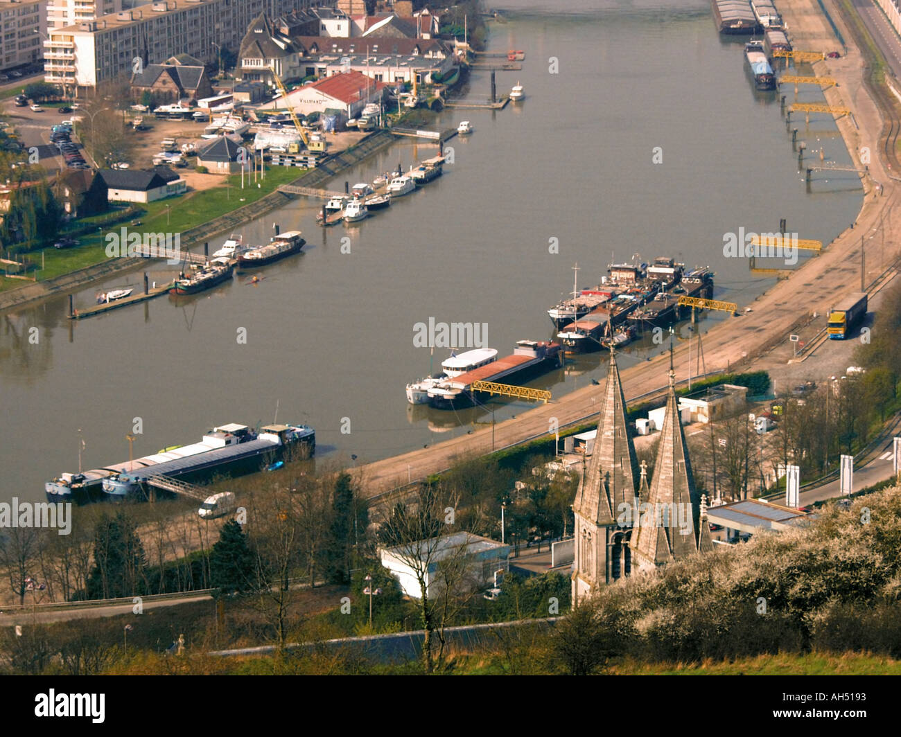 france normandy river seine rouen river seine and industrial rouen ...