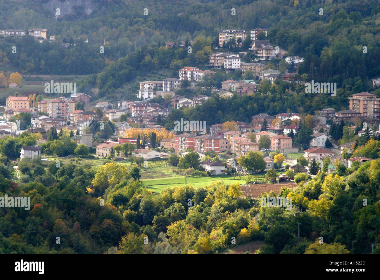 Modern housing the beautiful small historic hilltown of Amandola is in ...