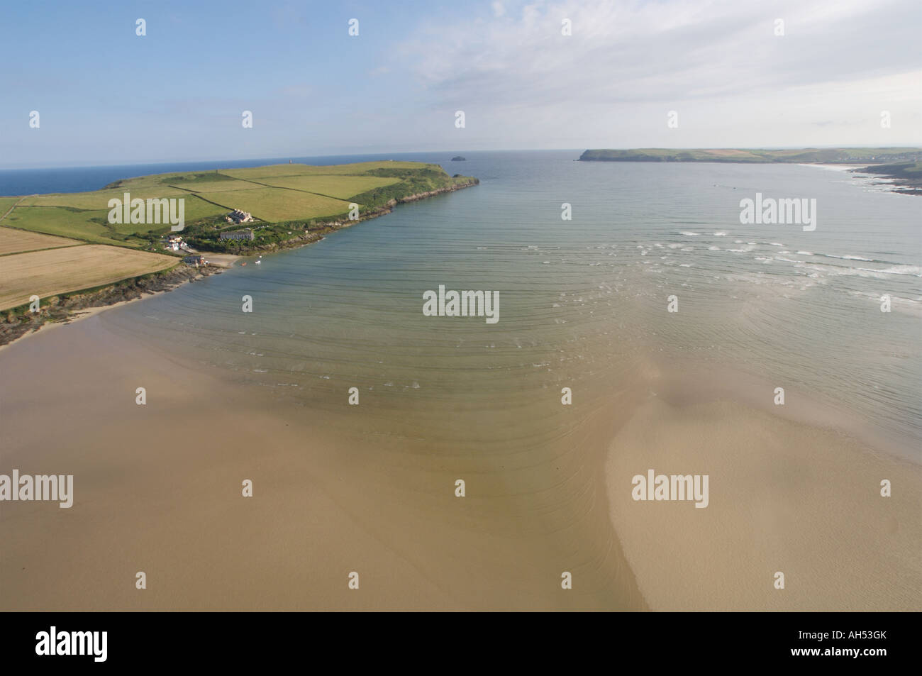 Aerial views looking at Padstow Cornwall. UK Stock Photo - Alamy