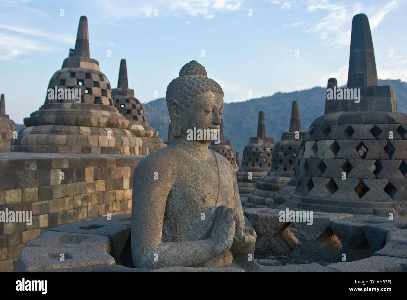 Stone Buddha Statue Borobudur Indonesia Stock Photo - Alamy