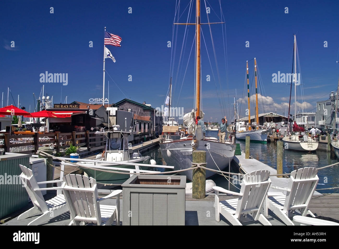 Newport port boat ship sailing Stock Photo - Alamy
