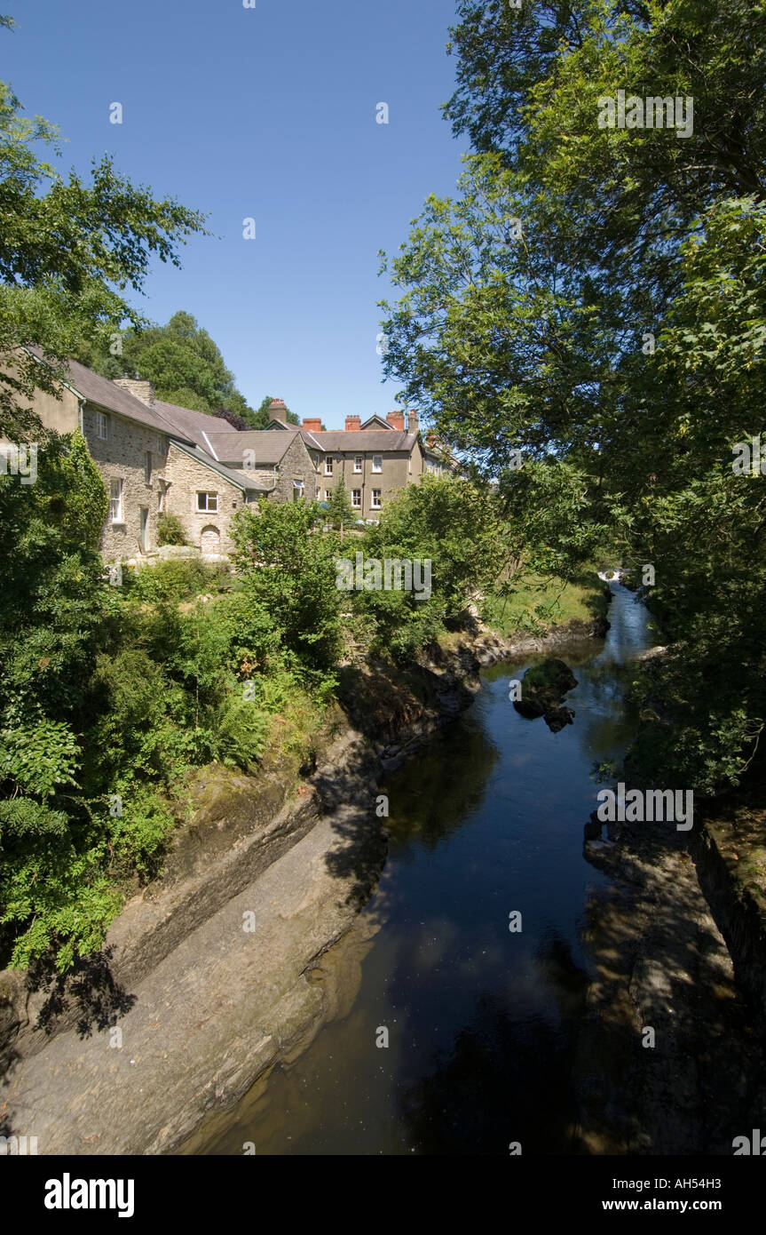 River Teifi; Bright sunny summer afternoon; Llandysul, Ceredigion Wales ...
