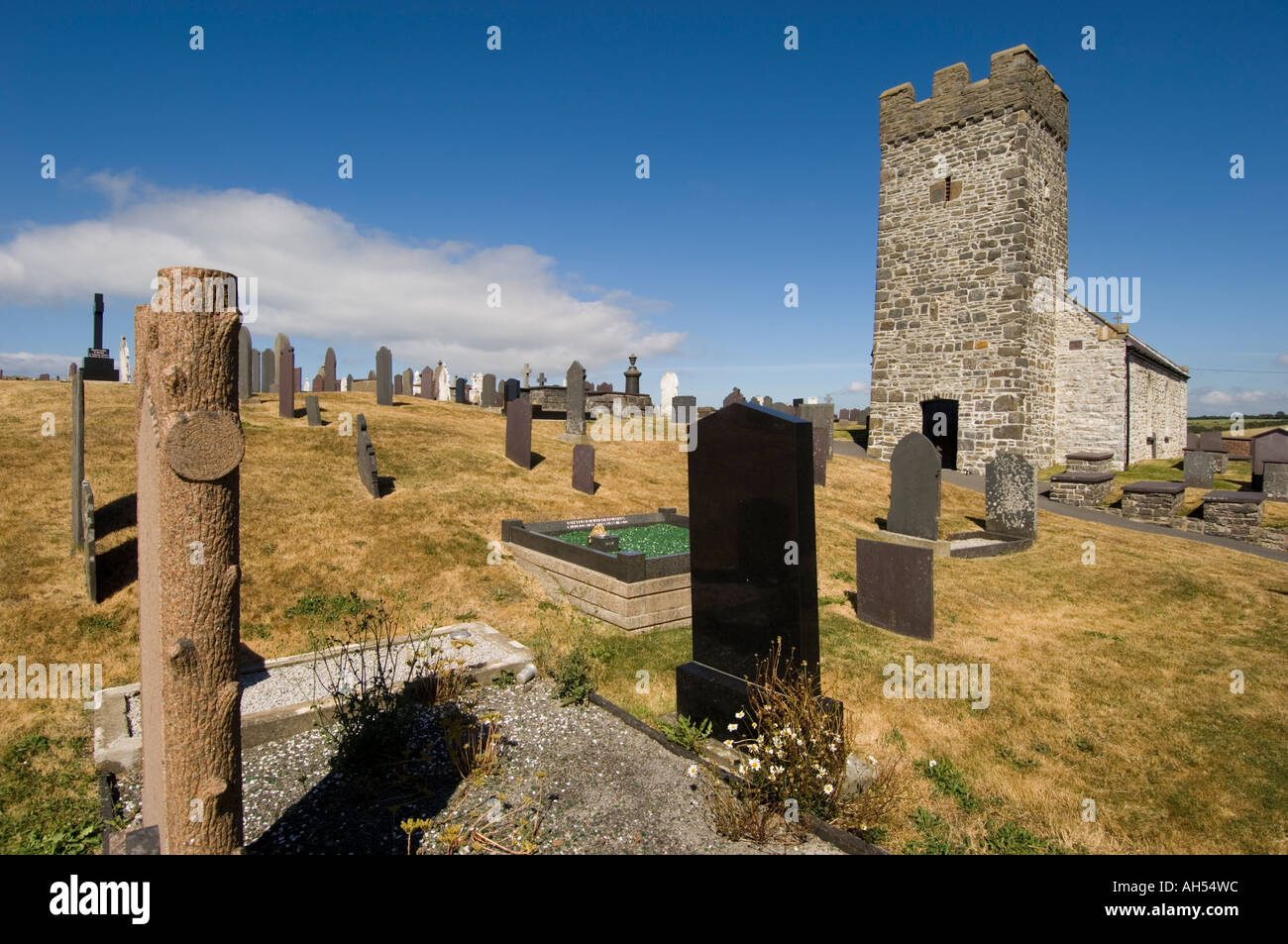 Llanddewi church and graveyard at Aberarth Ceredigion wales cymru Stock ...
