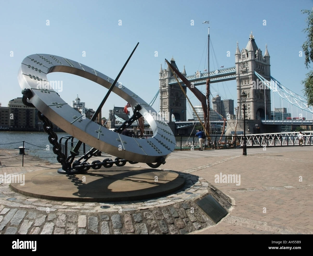 River Thames at St Katharines Dock London The Timepiece sundial by ...