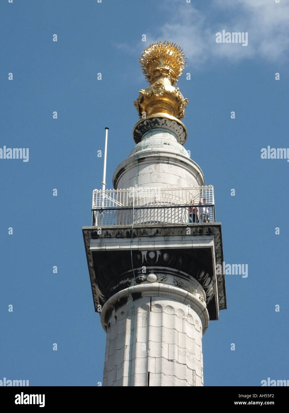Viewing platform top of Monument memorial to the Great Fire of London ...
