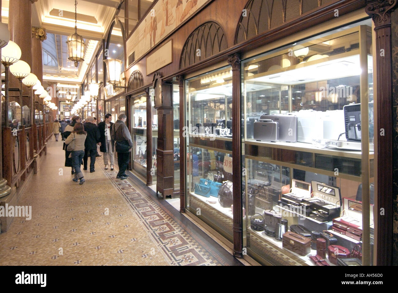 Paris shopping arcade directly off the Champs Elysees gift shop Stock ...