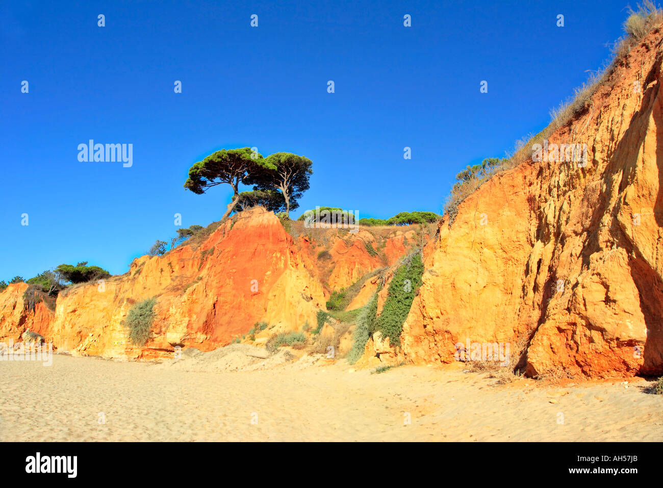 beach cliff, portugal, albufeira Stock Photo - Alamy