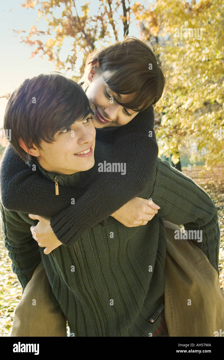 Girl Hugging Boy From Back