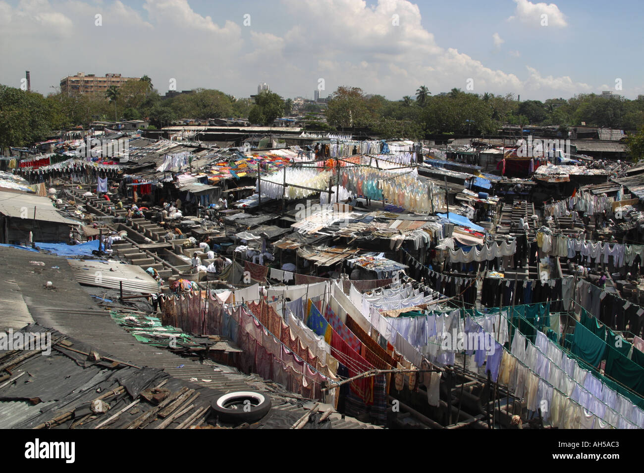 Dhobi Ghat open air laundry in Mumbai India Stock Photo - Alamy