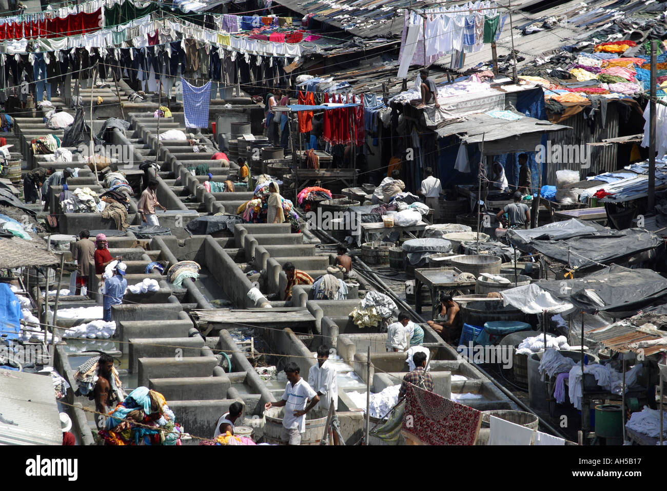 Dhobi Ghat open air laundry in Mumbai India Stock Photo - Alamy