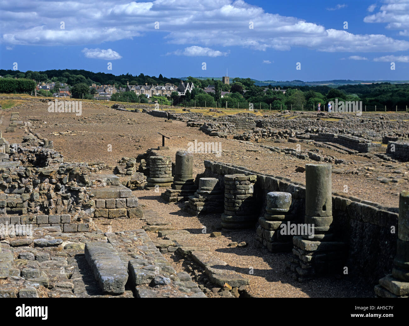 The remains of the Roman Fort at Corbridge in Northumberland Stock ...