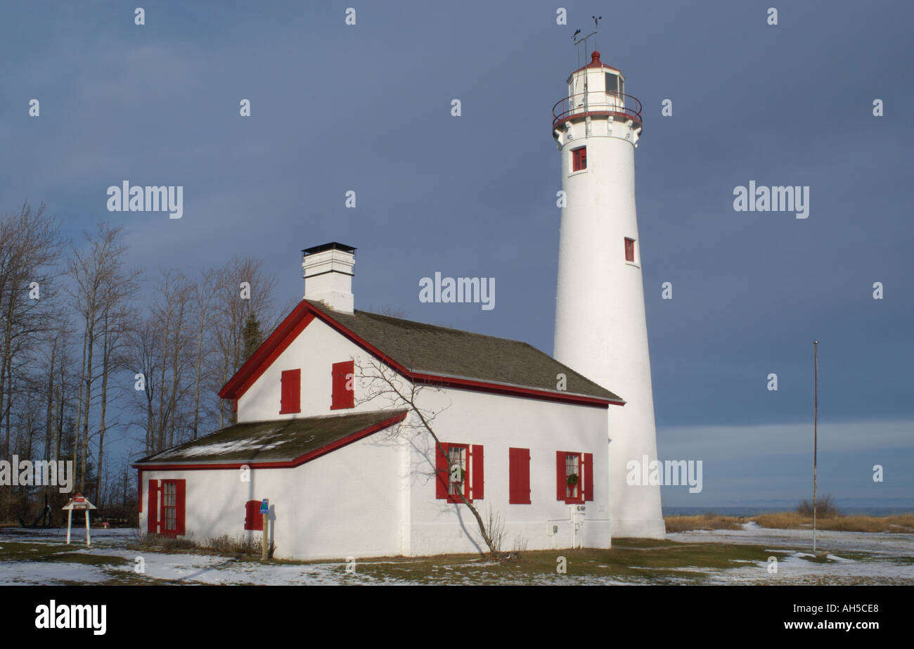 Sturgeon Point Lighthouse in Harrisville Michigan Stock Photo - Alamy