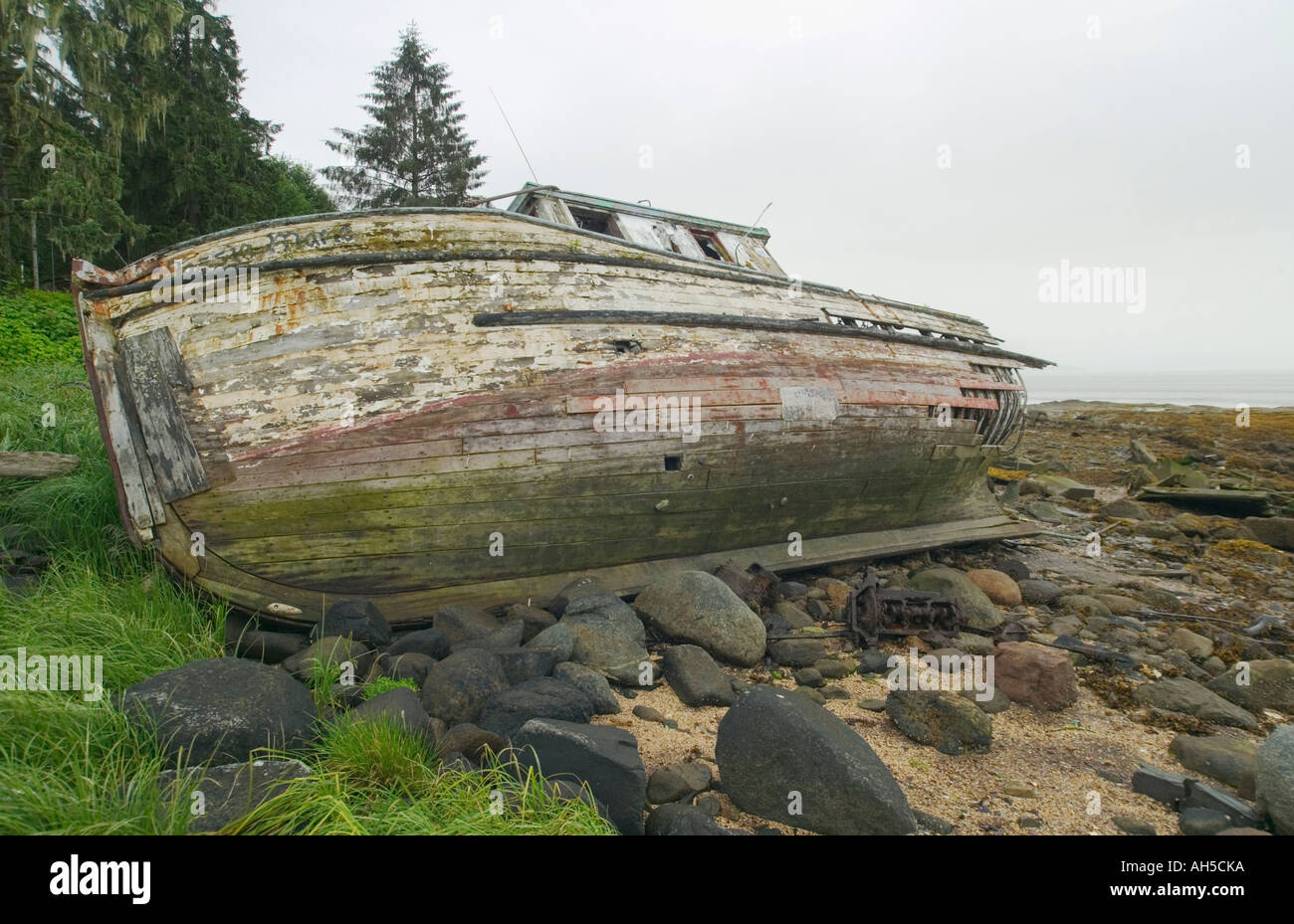 A wrecked fishing boat Wrangell southeast Alaska USA Stock Photo - Alamy