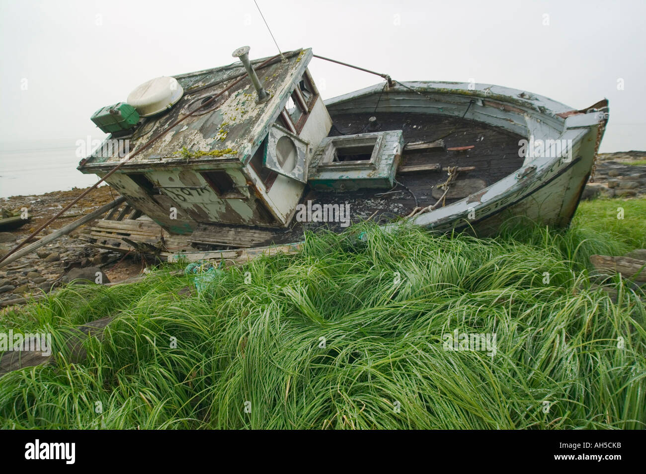 A wrecked fishing boat Wrangell southeast Alaska USA Stock Photo - Alamy