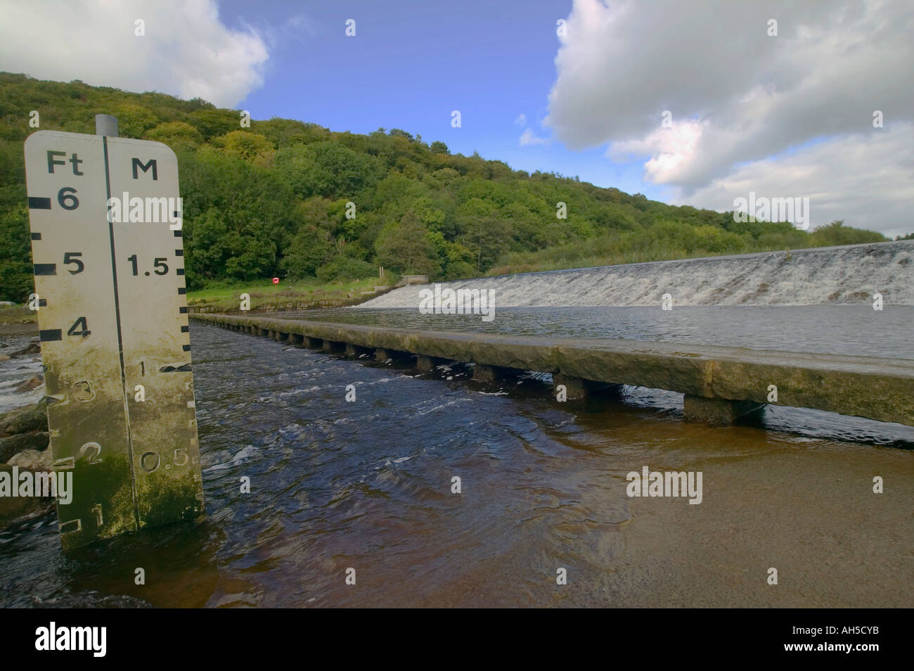 A ford and weir on the River Tavy at Lopwell Devon Great Britain Stock ...