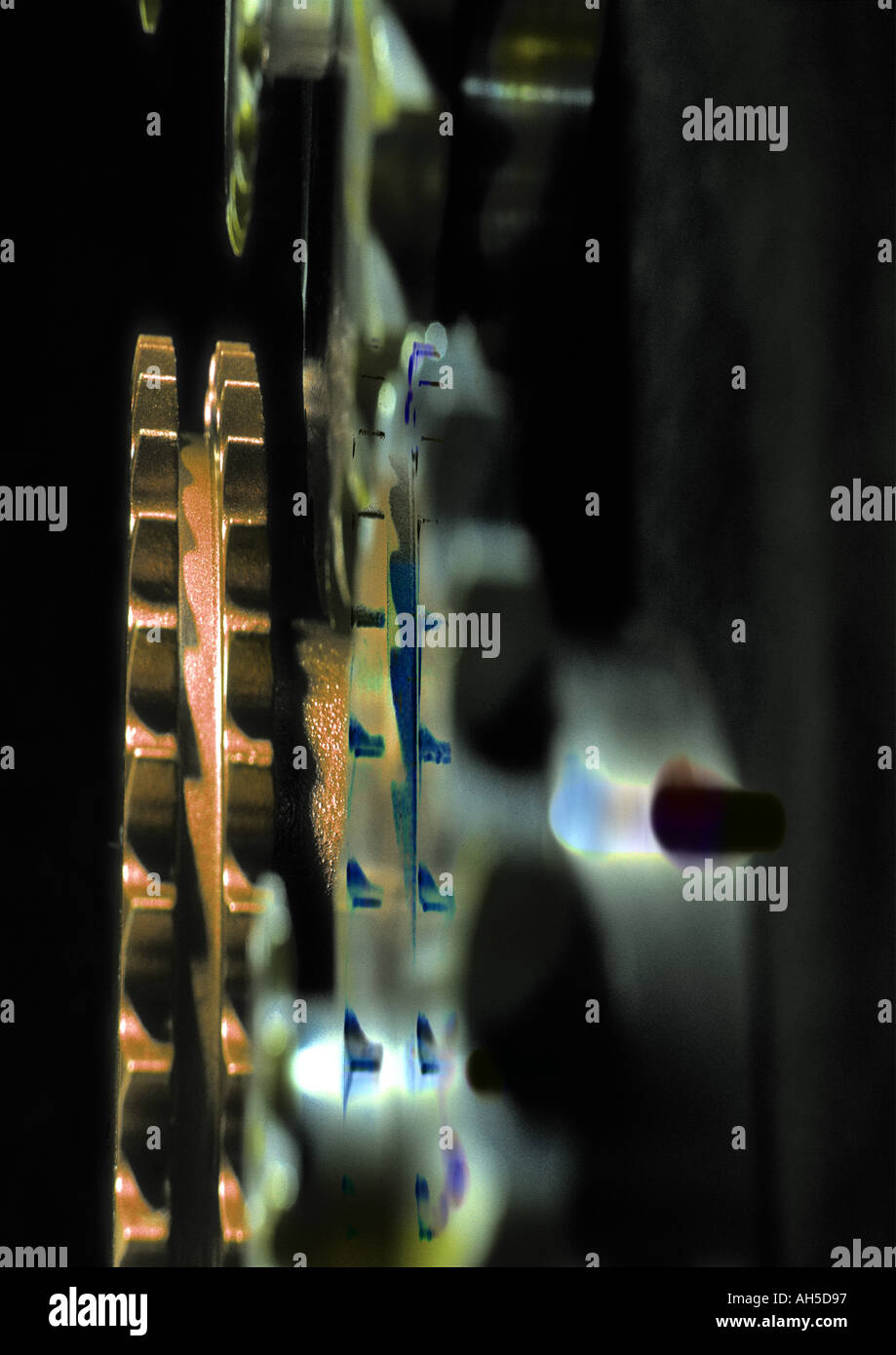 Cogs and gears showing close up of teeth Stock Photo - Alamy