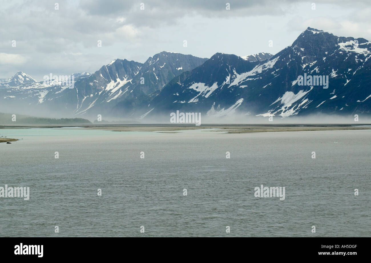A line of mountains in the Chugach range near Child s Glacier near ...