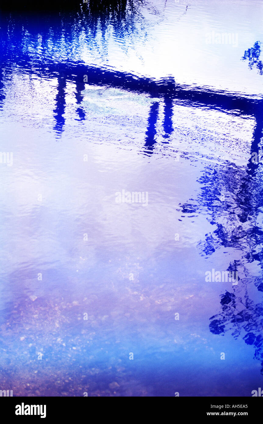 Abstract blue reflections in water Stock Photo - Alamy
