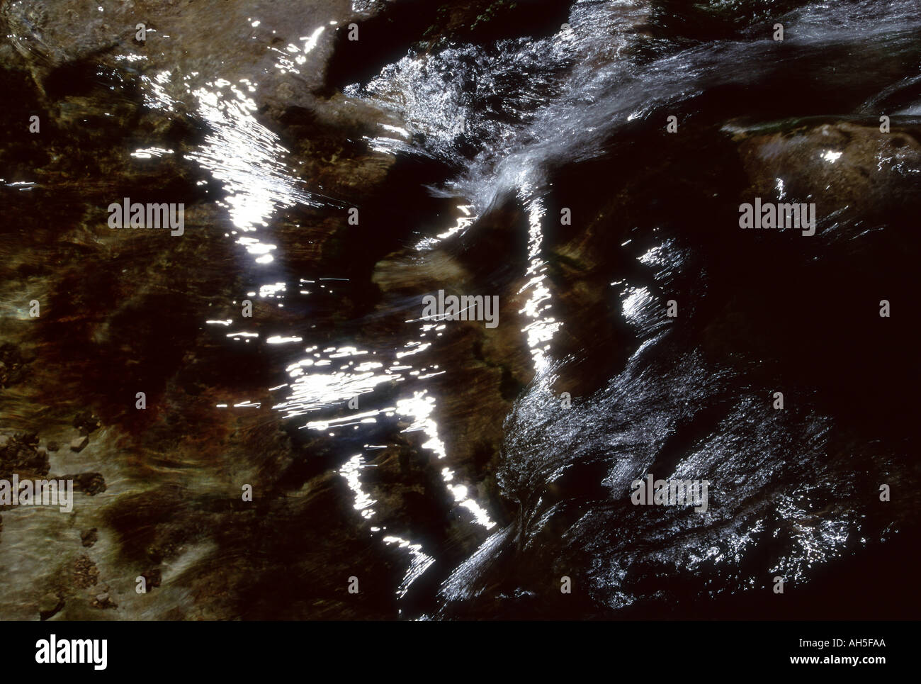 Water running over rock Stock Photo - Alamy