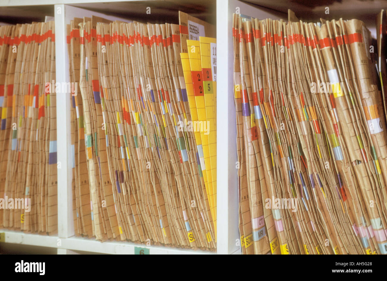 Files On A Shelf Hospital Records Room Taiwan China Stock Photo - Alamy