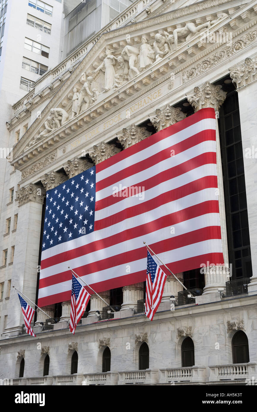 USA New York stock Exchange wall street financial district Stock Photo ...