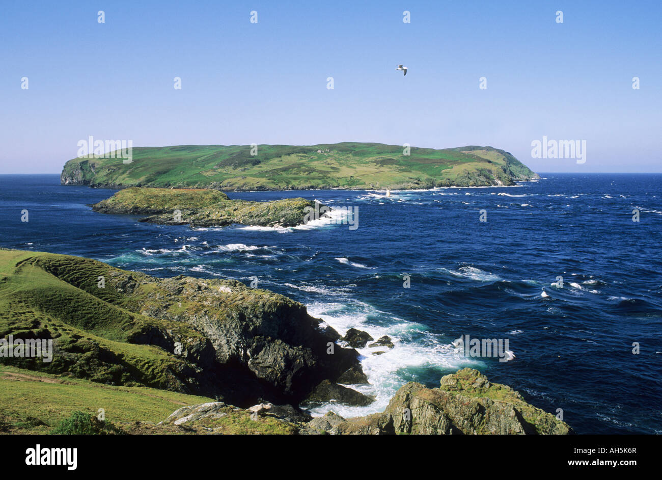 Calf of Man island Sound Chicken's Rock Lighthouse Isle of Man Stock ...