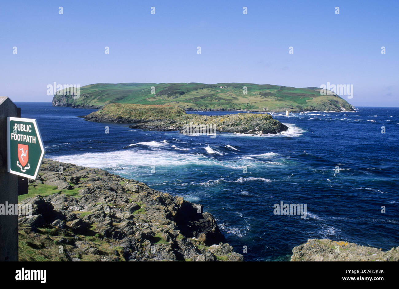 Calf of Man island Sound Chicken s Rock Lighthouse Manx symbol on ...