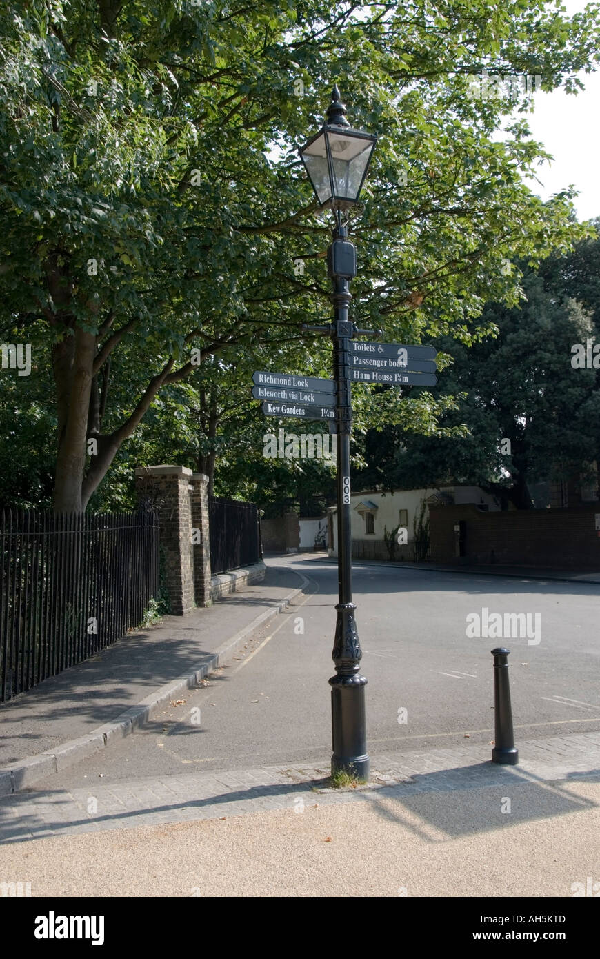 Signs along the Thames riverbank in Richmond London Stock Photo - Alamy