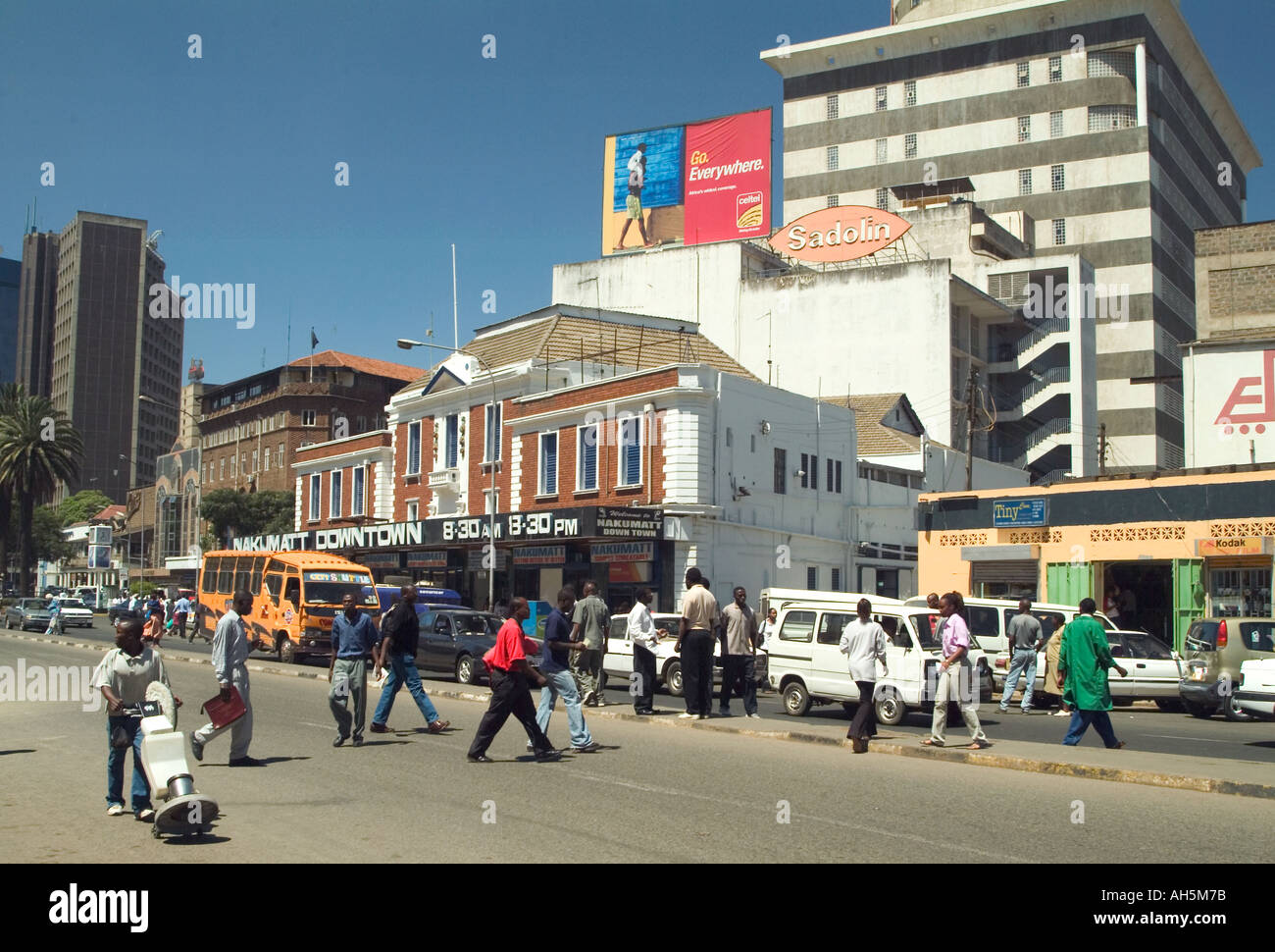 Busy street scene in Kenya's capital Nairobi. Kenya, Africa Stock Photo ...