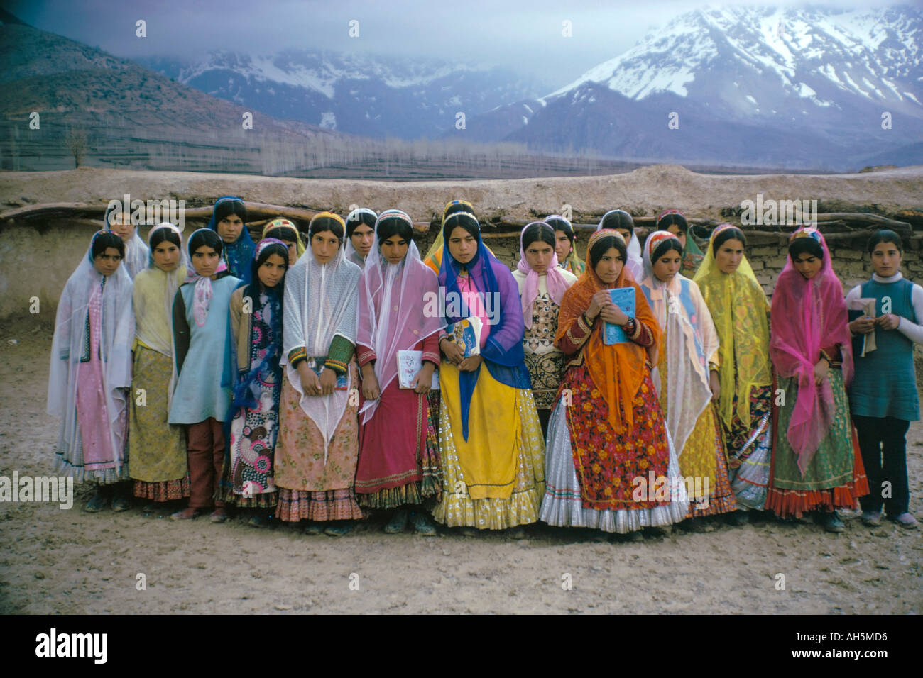 Schoolgirls Boyerahmad tribe Iran Middle East Stock Photo - Alamy