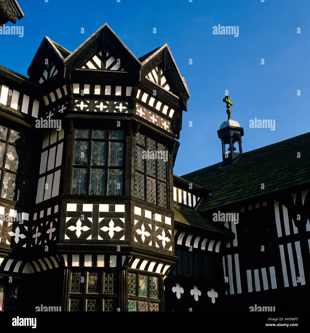 Cheshire Stockport Bramhall Bramall Hall architectural detail Stock ...