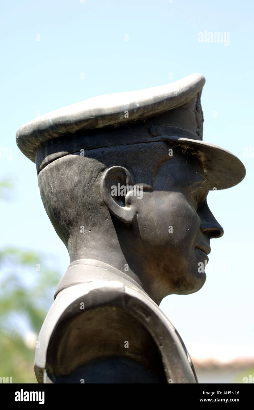 Greek general Agrinon bust head face army officer Greece europe ...
