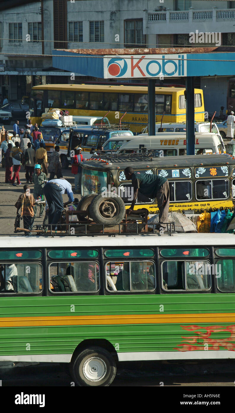 People aboard buses in Nairobi bus station. Nairobi, Kenya, Africa ...