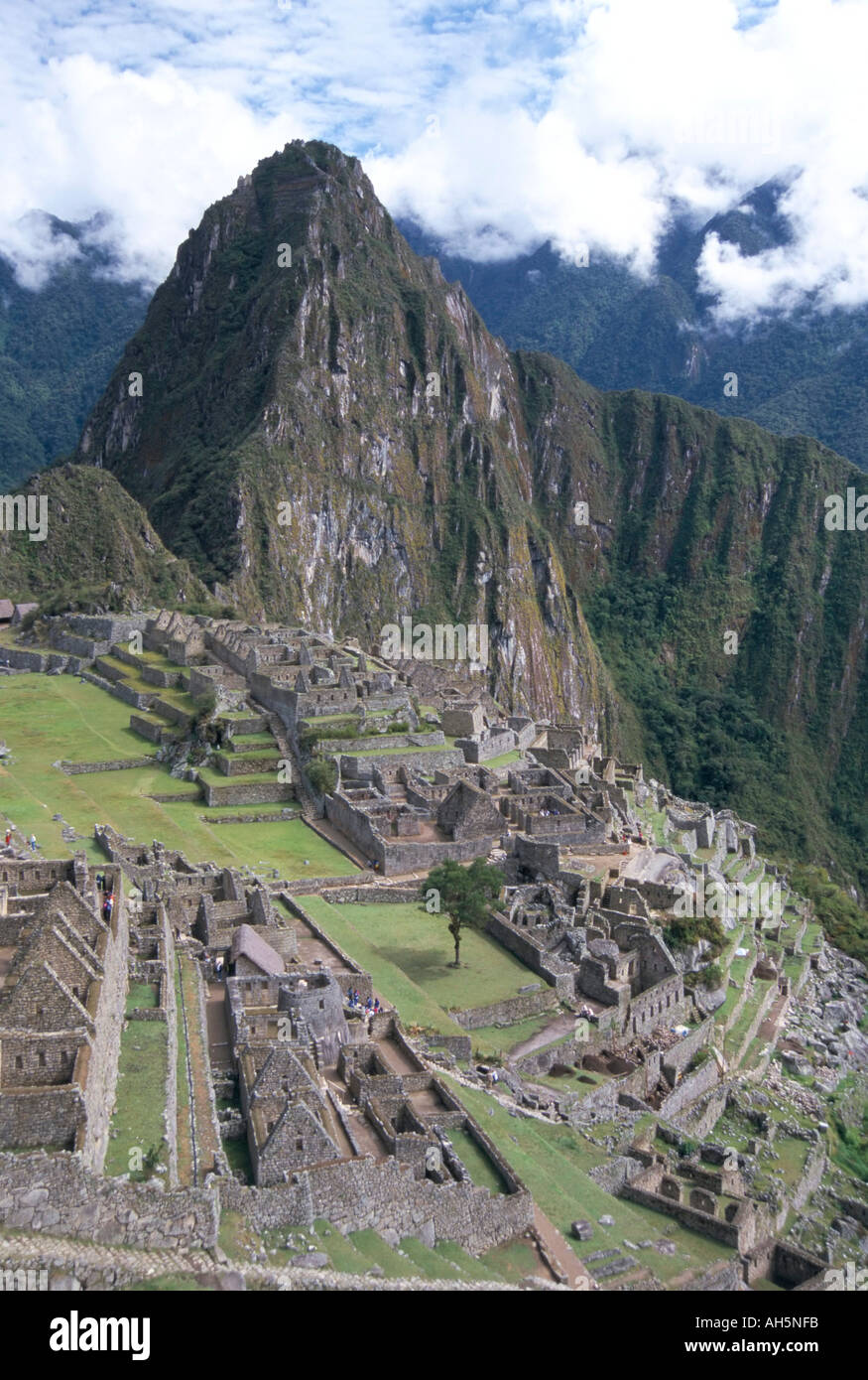 Classic view from Funerary Rock of Inca town site Machu Picchu UNESCO ...