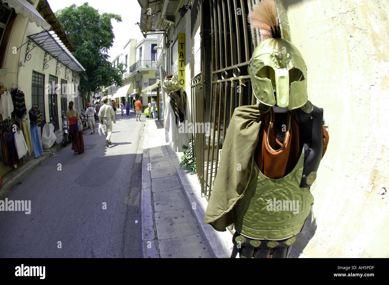 ancient greeks uniform shops stores selling trade souvenirs plaka ...